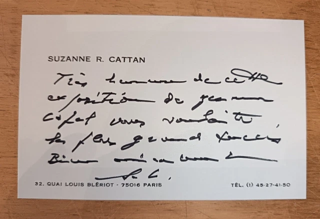 LETTRE D'ARTISTE CARTE Manuscrite De L'artiste Peintre Suzanne R Cattan ...