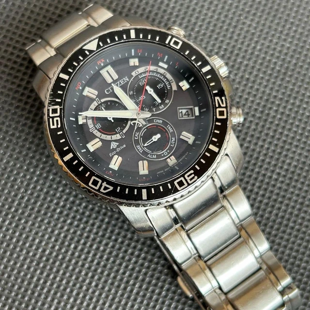 CITIZEN PROMASTER ECO-DRIVE Radio controlled Chronograph Solar Mens ...