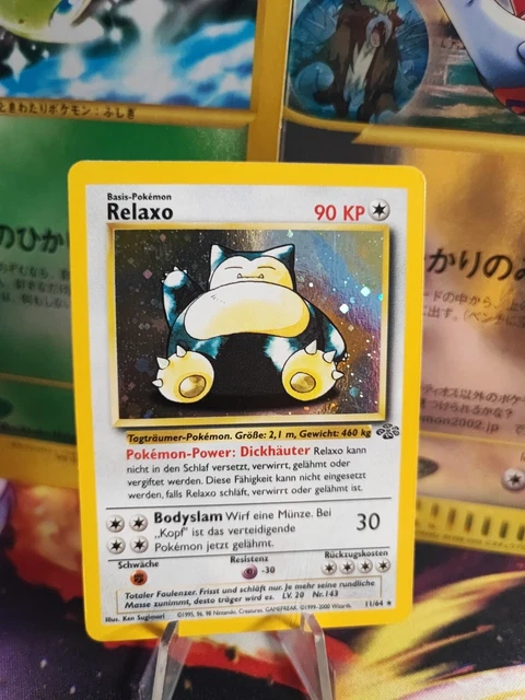 CARTE POKÉMON CARD Relaxo Snorlax Jungle Jungle Allemand Clean Holo ...