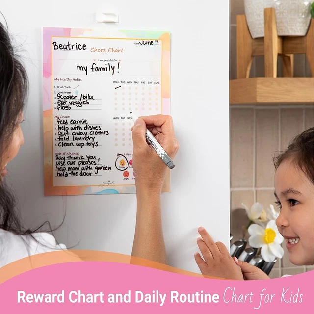 REUSABLE CHORE CHART Sticky Note Daily Routine Chart for Kids Behavior ...