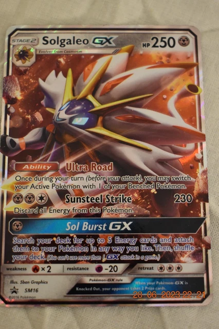POKÉMONKARTE SONNE & Mond Promo-Karte SM16 Solgaleo GX schwarz Stern ...