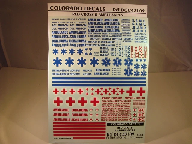 DECALS 1/43 CROIX Rouge Et Ambulances / Red Cross Ambulance - Colorado ...