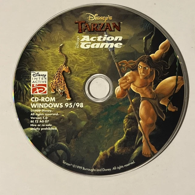 VINTAGE DISNEY'S TARZAN Action Game CD-ROM Windows 95, 1999 Disk Only £ ...