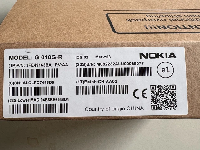 NOKIA-ONT G-010G-R OPENREACH Glasfaser GPON Terminal EUR 19,99 ...