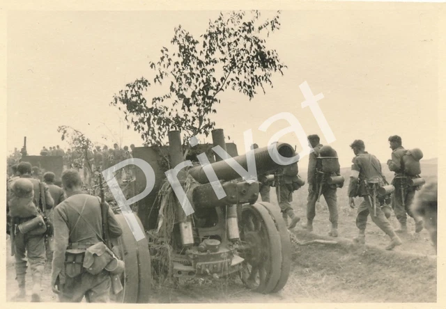 FOTO WKII 97.JÄGER-DIV. Spielhahnfeder Vormarsch Geschütz Beute ...