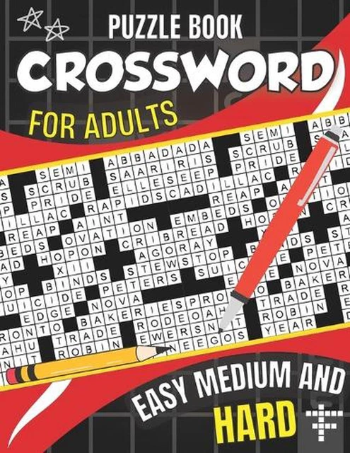 EASY MEDIUM AND Hard Crossword Puzzle Book For Adults: New HARD ...