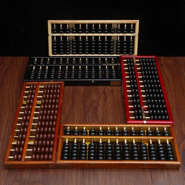Wooden Calculation Bead Square Counting Abacus Calculation Rack Early