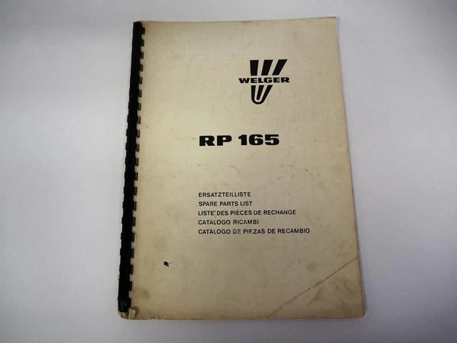WELGER RP165 RUNDBALLENPRESSE Ersatzteilliste 1989 EUR 22,90 - PicClick DE