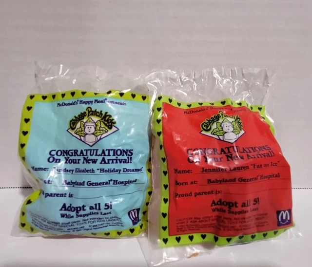 1992 MCDONALDS KOHL Aufnäher Kinder Happy Meal Spielzeug 2er Set ...