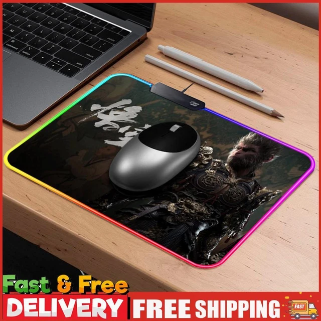 BLACK MYTH WUKONG RGB Laptop Desk Mat Large LED Waterproof PC Gaming ...