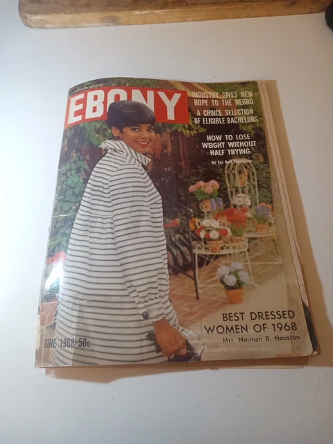 VINTAGE EBONY MAGAZINE-JUNE 1968-Best Dressed Women 0f 1968-Mrs Norman ...