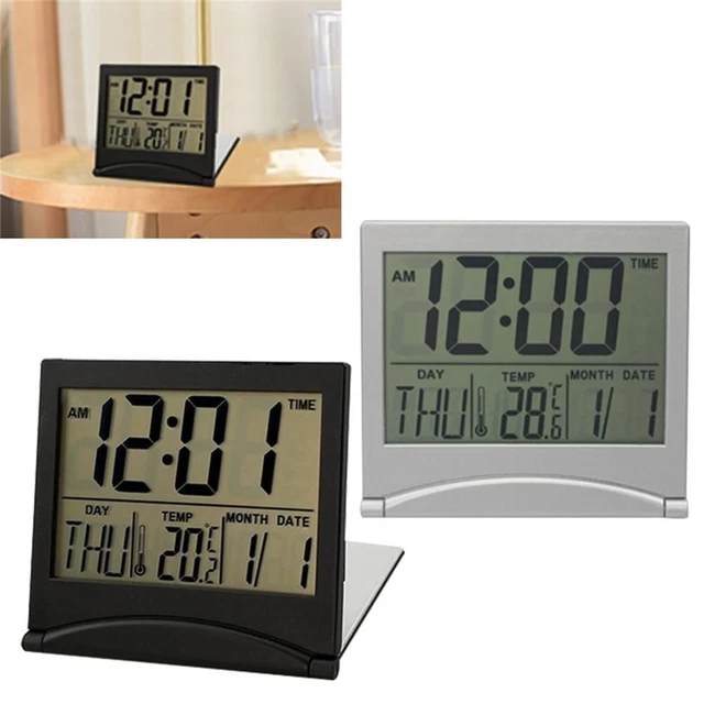 HOME&KITCHEN FOLDING ALARM Clock Table Desk Clock Mini Clocks LED ...