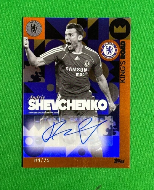 ANDRIY SHEVCHENKO AUTOGRAFO / 25 Orange Topps Chelsea Team Set 23/24 ...