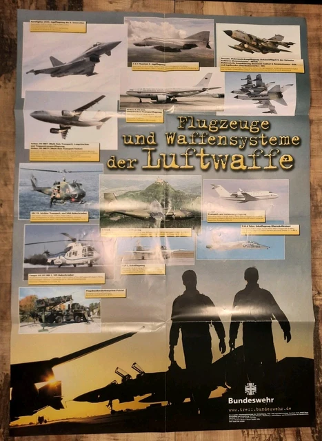 BUNDESWEHR POSTER FLUGZEUGE und Waffensysteme der Luftwaffe ...