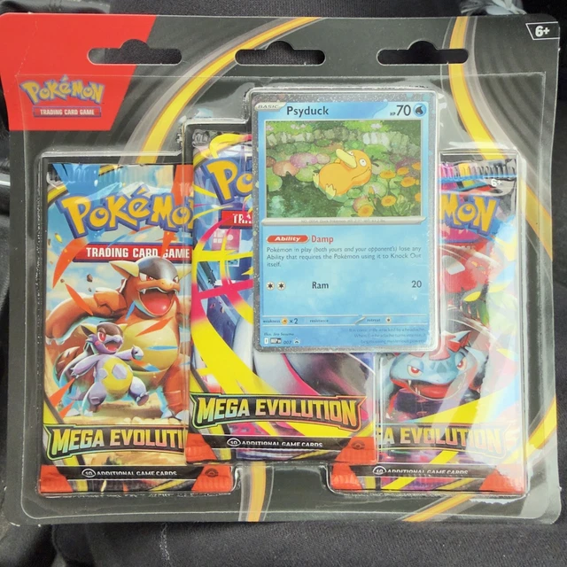 POKEMON TCG MEGA Evolution 3 Pack Blister Psyduck promo Sealed £21.00 - PicClick UK