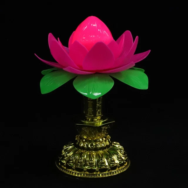 LED LOTUS LAMP Tabletop Flower Lotus Light Home LED Buddha Hall Lotus ...