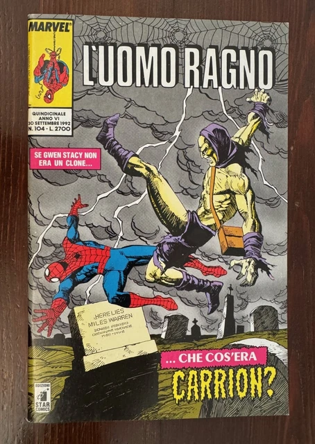 L' UOMO RAGNO n° 104 ediz. Star Comics del 1992 - Spiderman OTTIMO ...