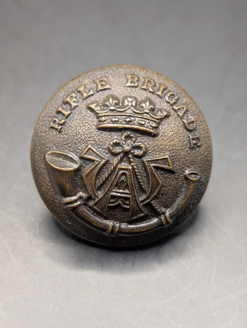VICTORIAN RIFLE BRIGADE Officers 24mm Military Button By Gaunt. British ...