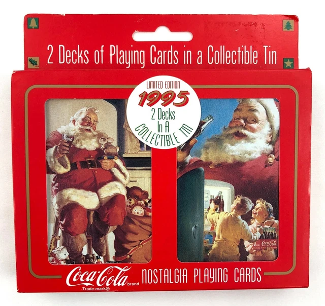 VINTAGE COCA-COLA PLAYING Cards 2 Decks Collectable Tin 1995 Limited ...