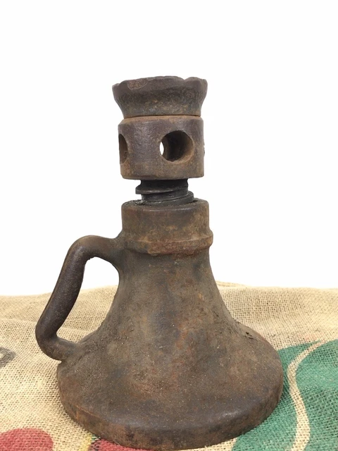 VINTAGE CAST IRON Screw Jack Railway Caravan Barn Farm Truck Door Stop ...