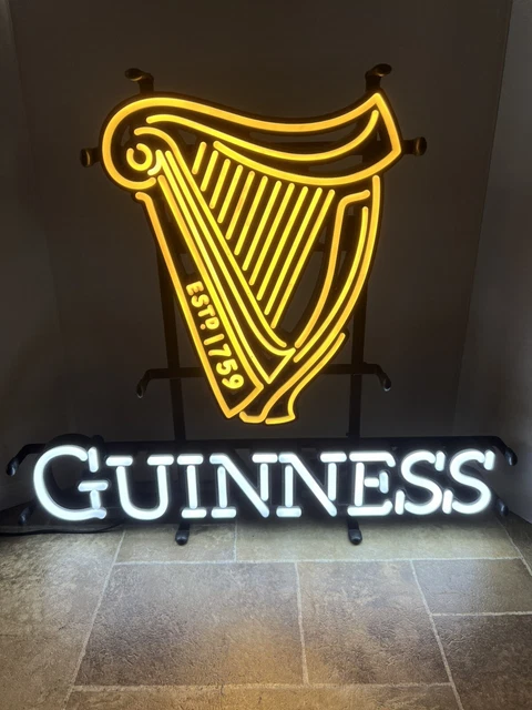 GUINNESS BEER LED Light Up Sign Game Room Man Cave Bar Pub Irish New £ ...