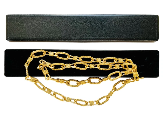 BN VINTAGE 1990S Frank Usher Gold Plated Statement Link Chain Necklace ...