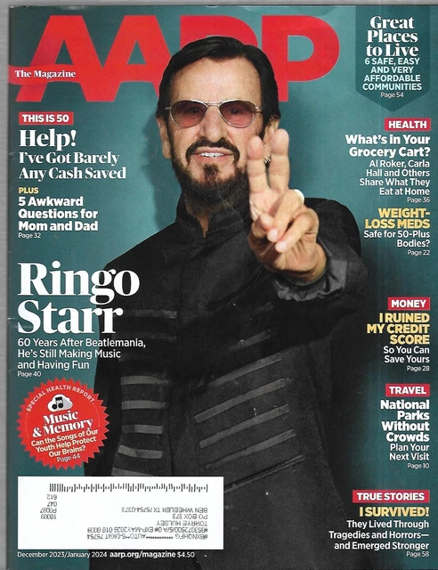 AARP MAGAZINE: RINGO STARR -60 Years Since Beatlemania-Having Fun-Music ...