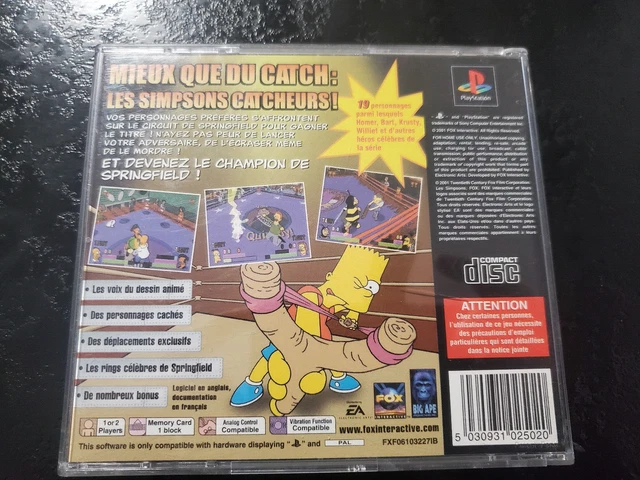 JEU SONY PLAYSTATION PS1 The Simpsons Pro Wrestling Complet en Français ...