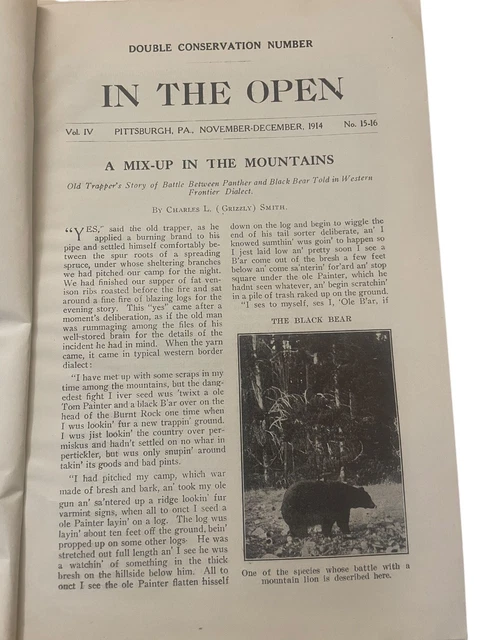 IN THE OPEN Magazine Nov-Dec 1914 #15-16 Outdoor Life Hunting ...