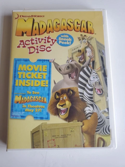 MADAGASCAR ACTIVITY DISC DVD 2005 DreamWorks (with Movie Ticket) $12.99 ...