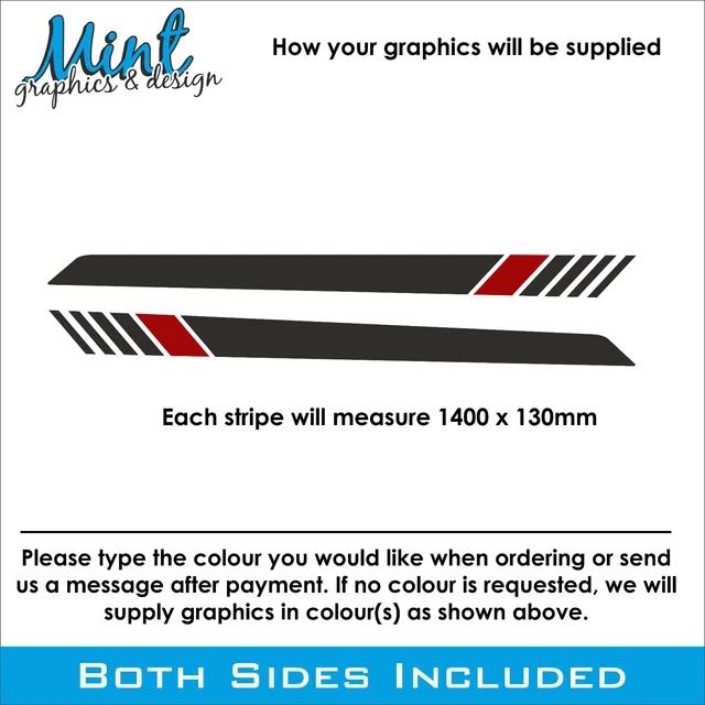 VOLKSWAGEN BEETLE VW GTi Side Stripes Decals Stickers Vinyl Graphics ...