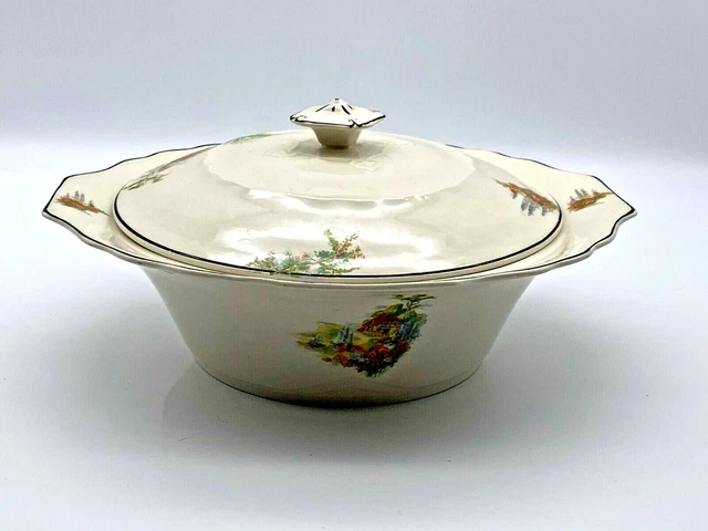 VINTAGE TUREEN MYOTT STAFFORDSHIRE LYNTON COTTAGE GARDEN' PATTERN 1940 ...