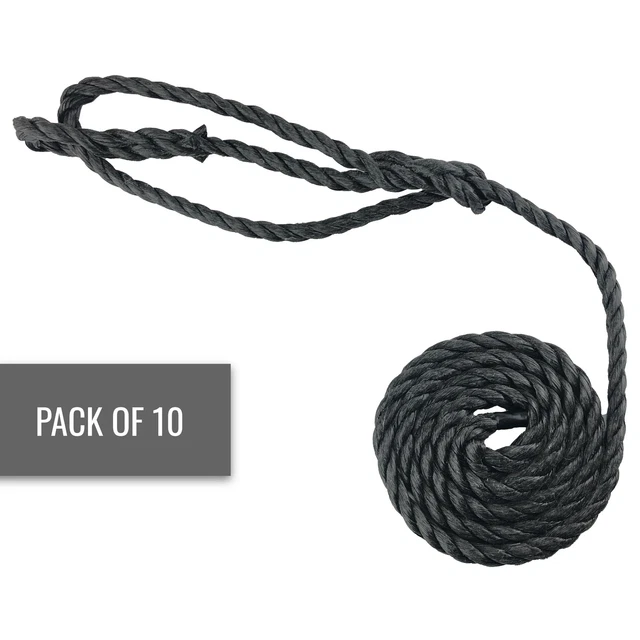 10 X 10MM Black Polypropylene Plain Show Rope Halter x 6ft, Cow Sheep ...