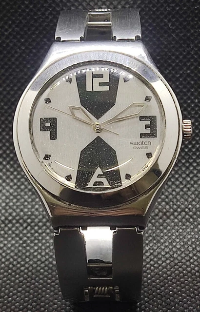 VINTAGE SWATCH IRONY Big Iron Arrow(YGS115H)-Argent/Noir-Bracelet ...