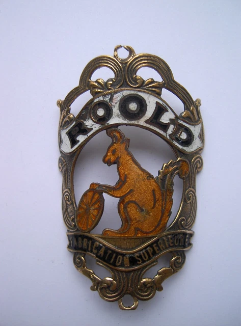 PLAQUE EMAILLEE DE Velo Cycles ROOLD Old Enameled Bike Head Badge ...