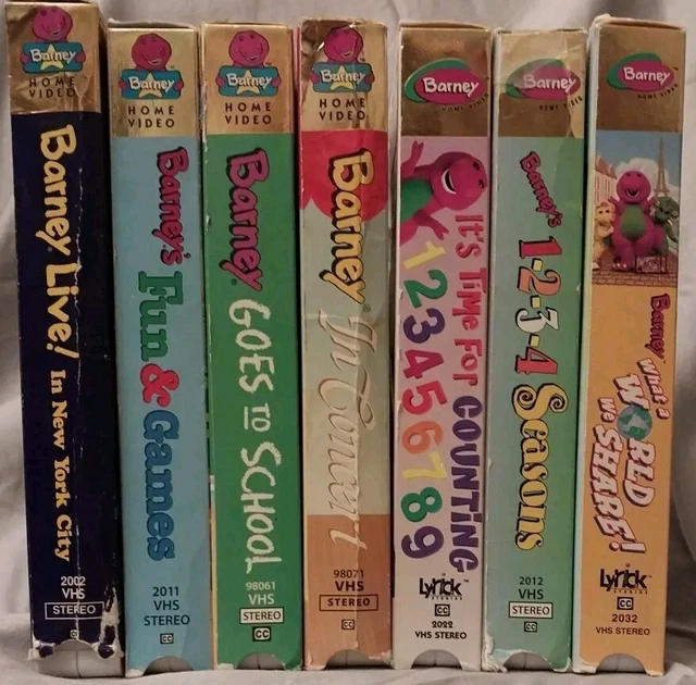BARNEY VHS LOT Classic Collection 7 Children's Movies Live In Concert ...