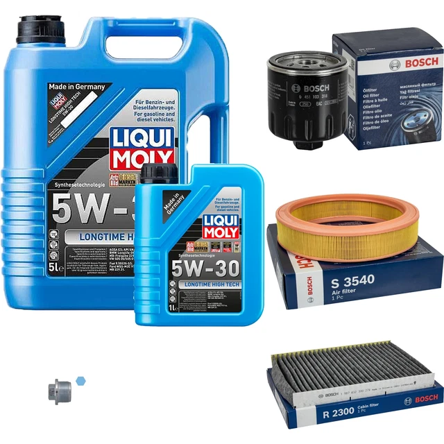BOSCH INSPECTION SET 6L Liqui Moly Longtime High Tech 5W-30 pour VW Polo 60 EUR 126,22 - PicClick FR