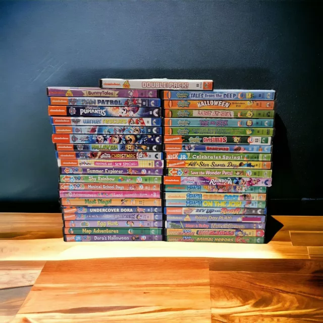 NICK JR NICKELODEON DVD Lot Of 39 SpongeBob, Dora, Paw Patrol, Bubble ... NICK JR NICKELODEON DVD Lot Of 39 SpongeBob, Dora, Paw Patrol, Bubble ...