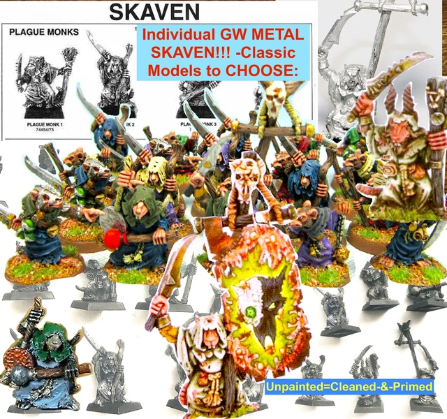 SINGLE SKAVEN~PLAGUE RATS-MONKS Classic METAL Model~Games Workshop ...