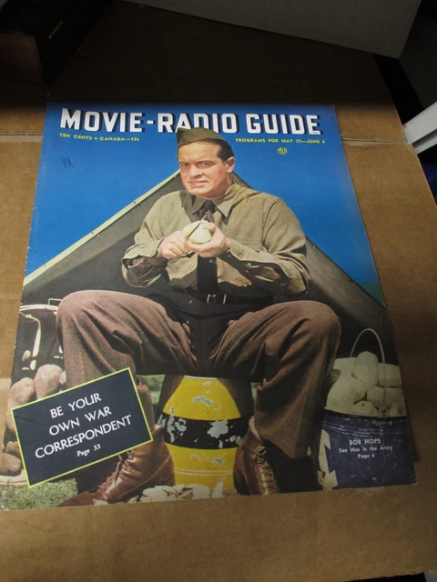 MOVIE RADIO GUIDE Magazine May 31- June 6, 1941 Cover: Bob Hope A737 PB ...