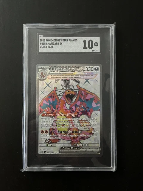 SGC 10 POKÉMON Obsidian Flames Charizard EX Ultra Rare #215/197 GEM ...