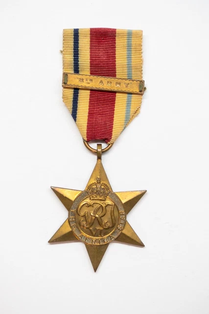 WW2 BRITISH MILITARY THE AFRICA STAR GENUINE MEDAL RIBBON AND 8th ARMY ...