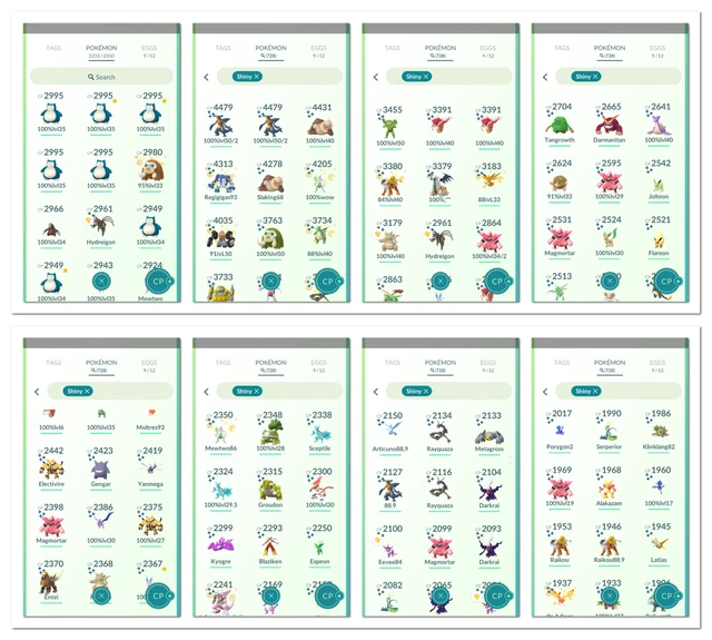 POKEMON ACCOUNT GO Level 50 - 355x Legendary - 728x Shiny - 576x 100IV ...