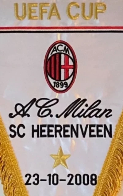 AC MILAN V SC Heerenveen Coupe UEFA 2008 réplique fanion Gagliardetto ...