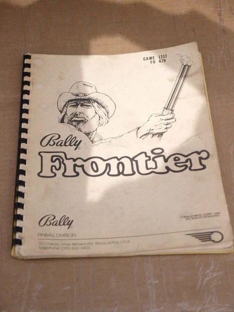 PINBALL MACHINE FRONTIER Original Manual with schematics Bally Flipper ...