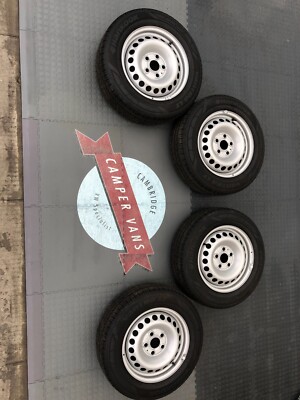 SET OF 4 VW transporter T5/T6 steel wheels, Hankook Tyres 205/65/16C £ ...