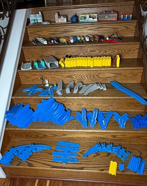 TOMY PLARAIL TRAIN set with Lots of Rails, Tracks and many extras Large ...