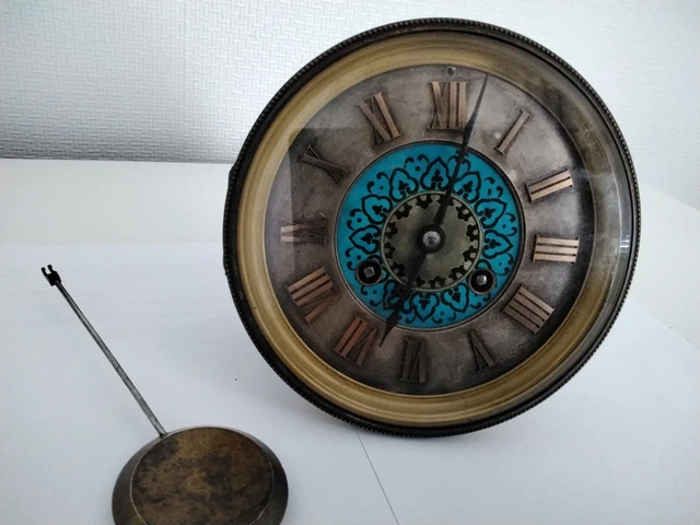 LARGE FRENCH Clock Movement 8 Day Bell Strike With Pendulum & Bell ...