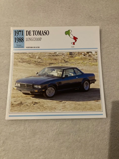 CARTE FICHE AUTO De Tomaso Longchamp 1971 1988 EUR 2,50 - PicClick FR