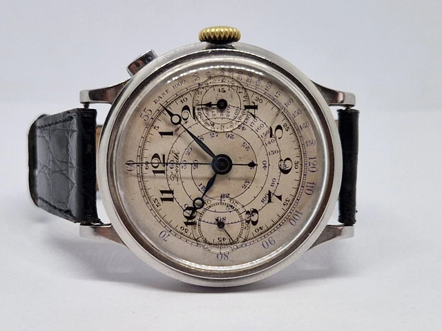 VINTAGE ZENITH CHRONOGRAPH watch mono pusher cal Hahn Landeron 15.5 ...